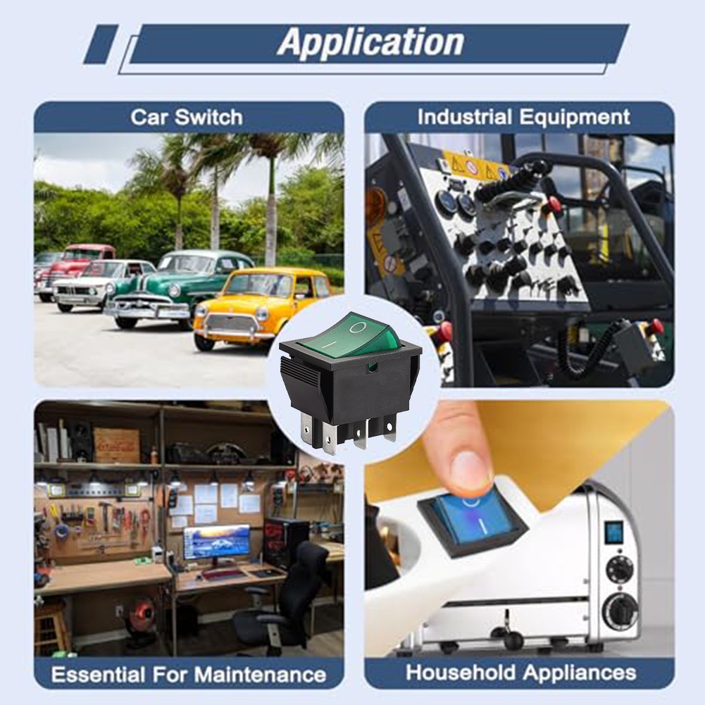 5 PCS Rocker Switch 40A 250V On/Off Toggle Switch 6 Pins 2 Positions ...