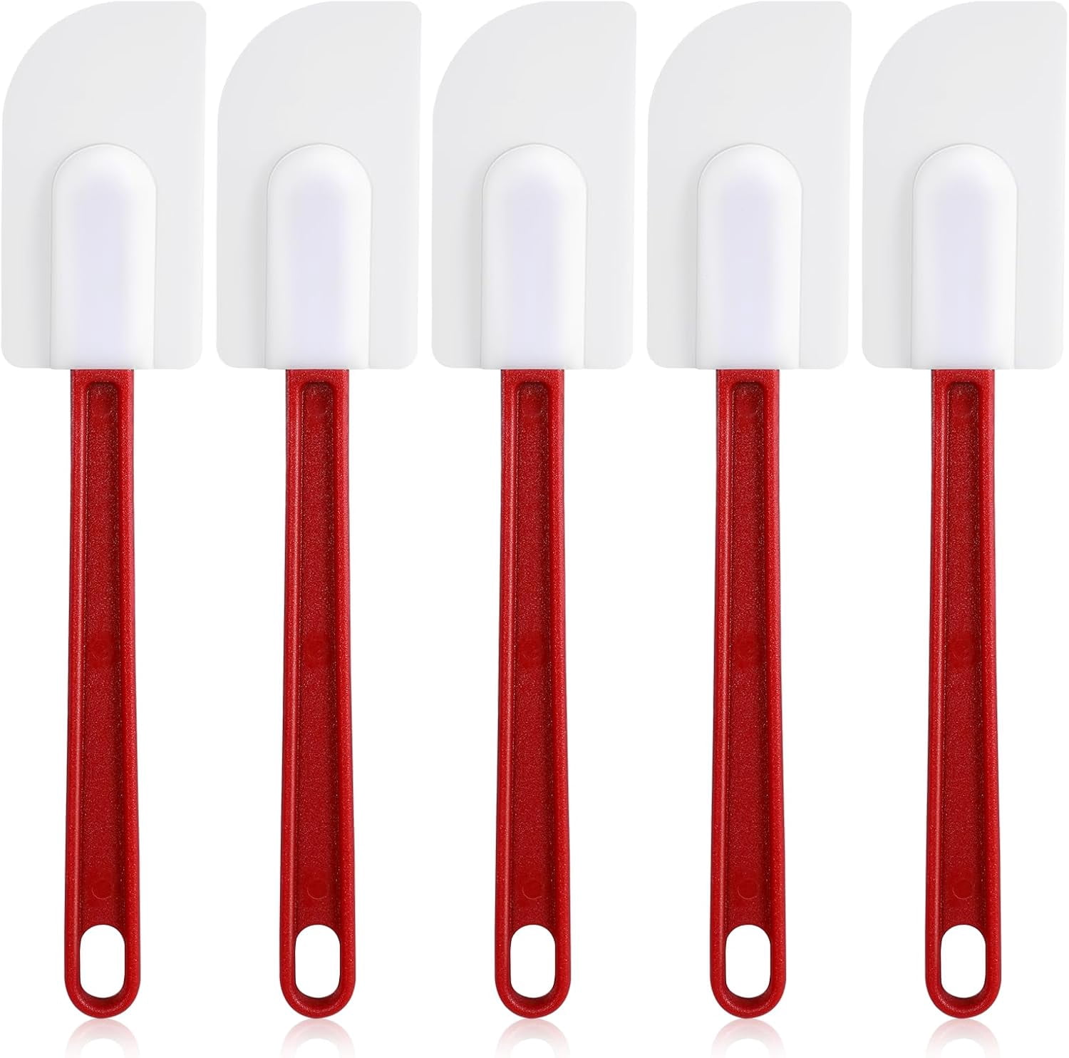 5 PCS Rubber Spatulas, 9.8 Inch Commercial Spatula 500°f Heat-Resistant ...