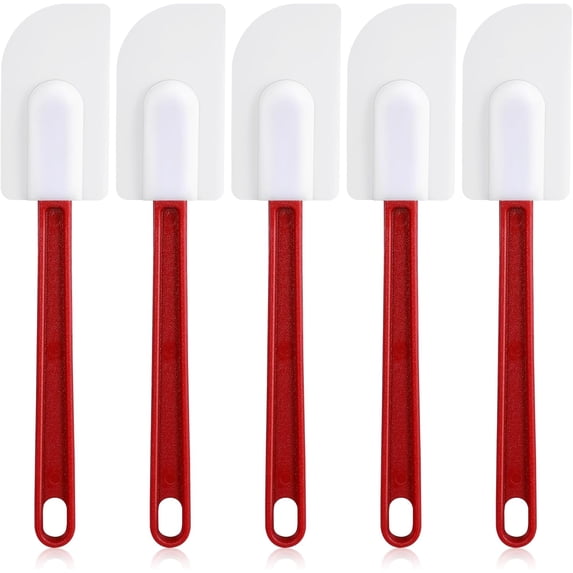5 PCS Rubber Spatulas, 9.8 Inch Commercial Spatula 500°f Heat-Resistant ...