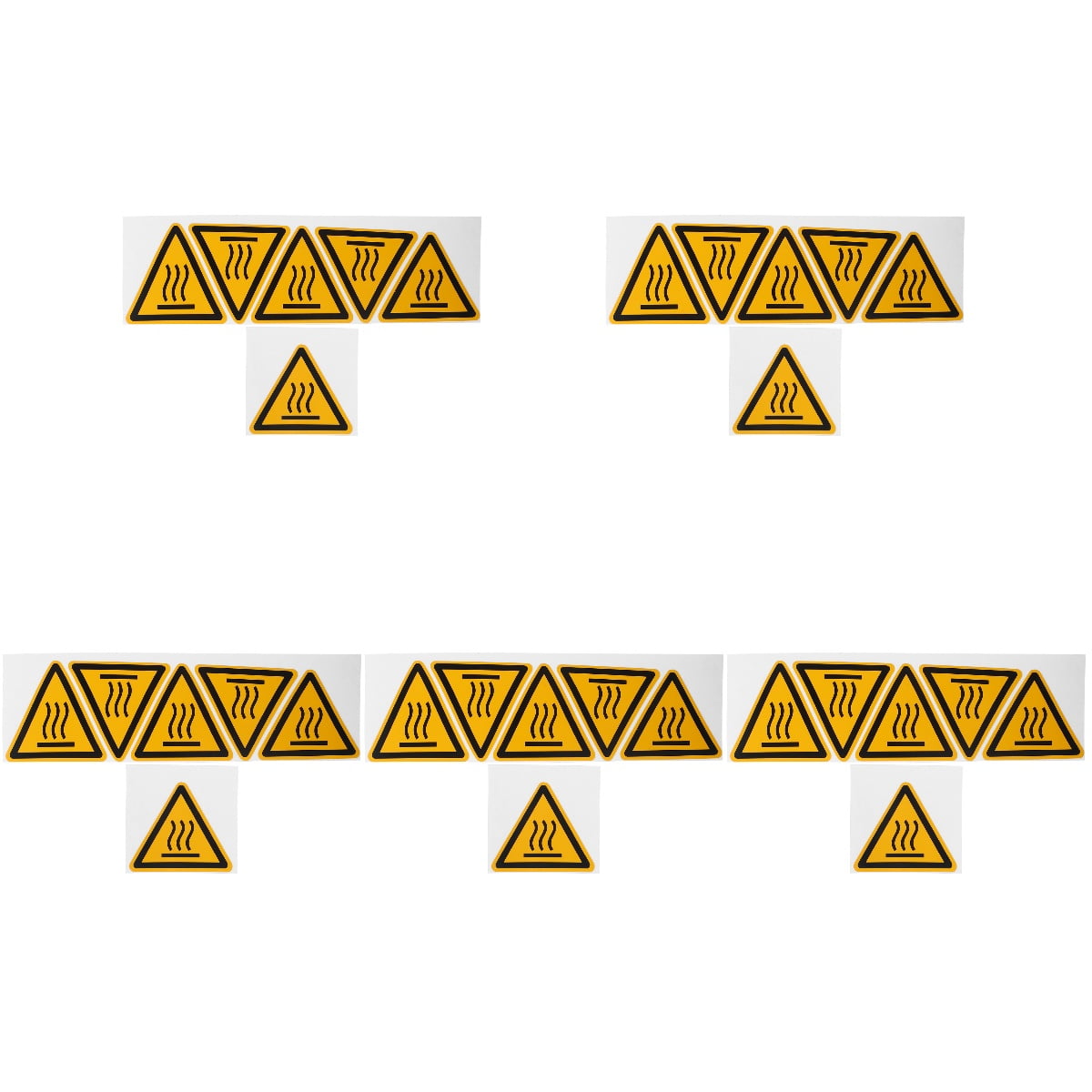 5 PCS Safety Stickers High Temperature Warning Label Alarm Outdoor Fire ...