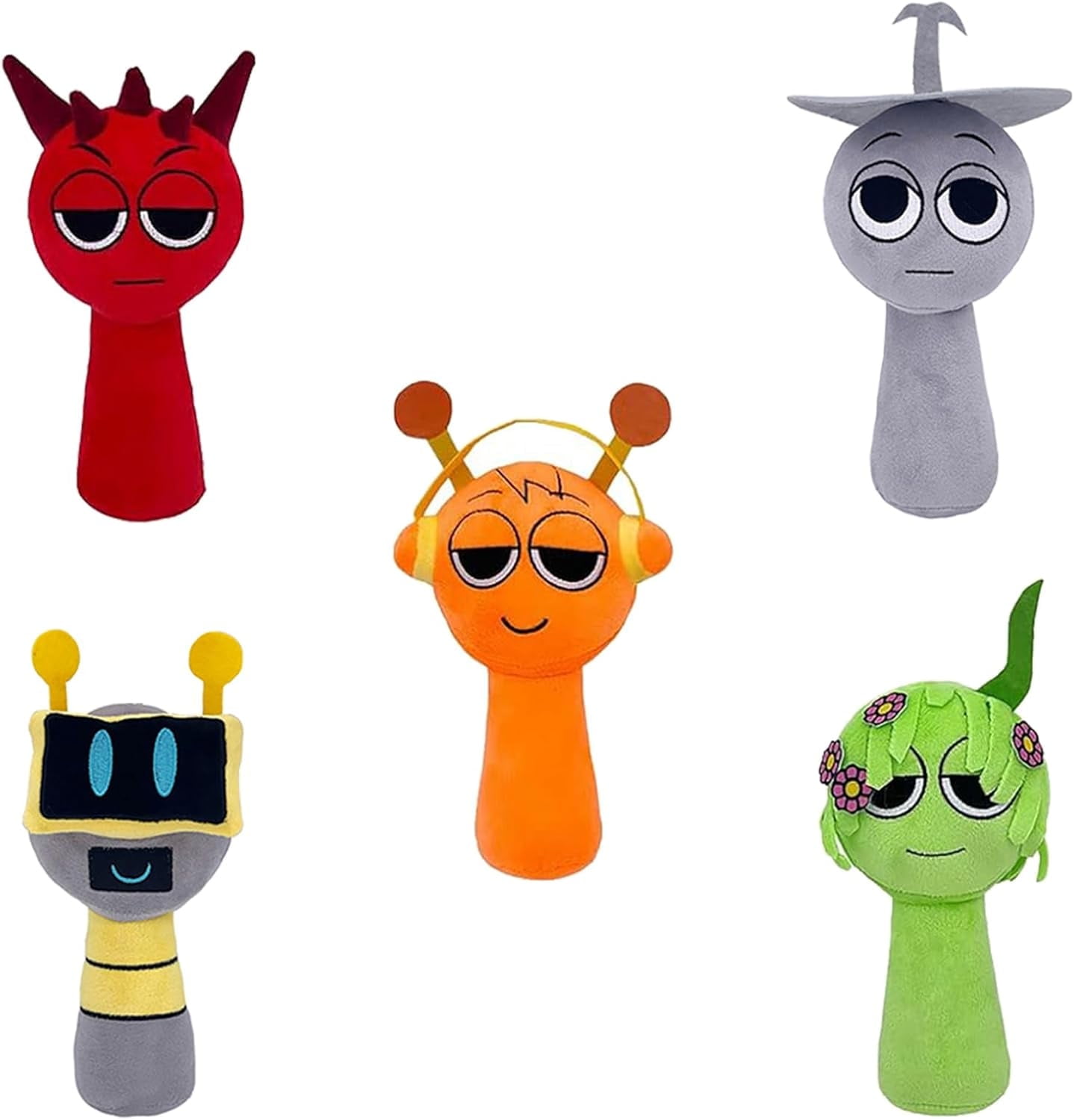 5 PCS Sprunki Anime Plush Toys - 8'' Spunki Plushies for Horror Game ...