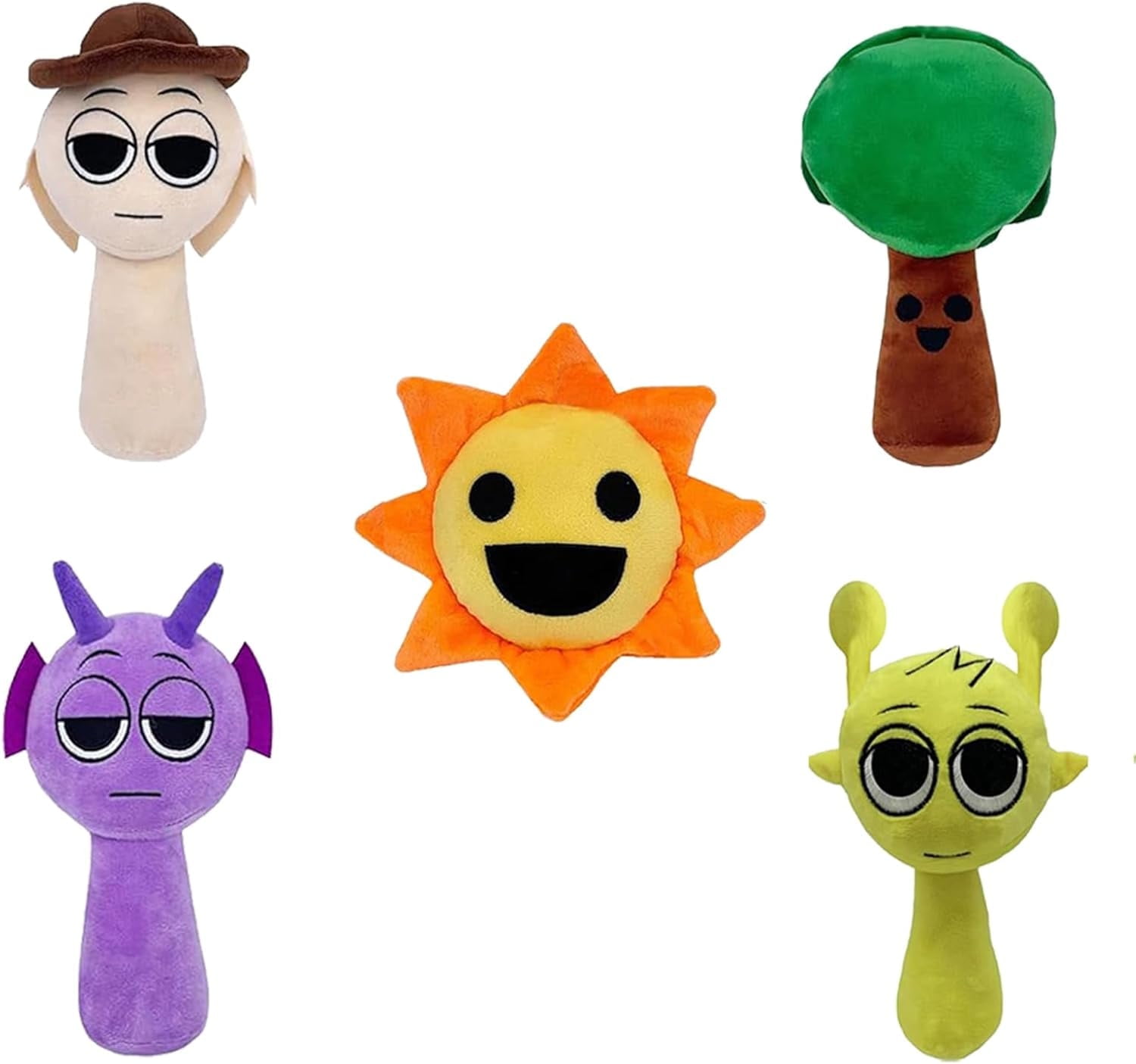 5 PCS Sprunki Anime Plush Toys - 8'' Spunki Plushies for Horror Game ...