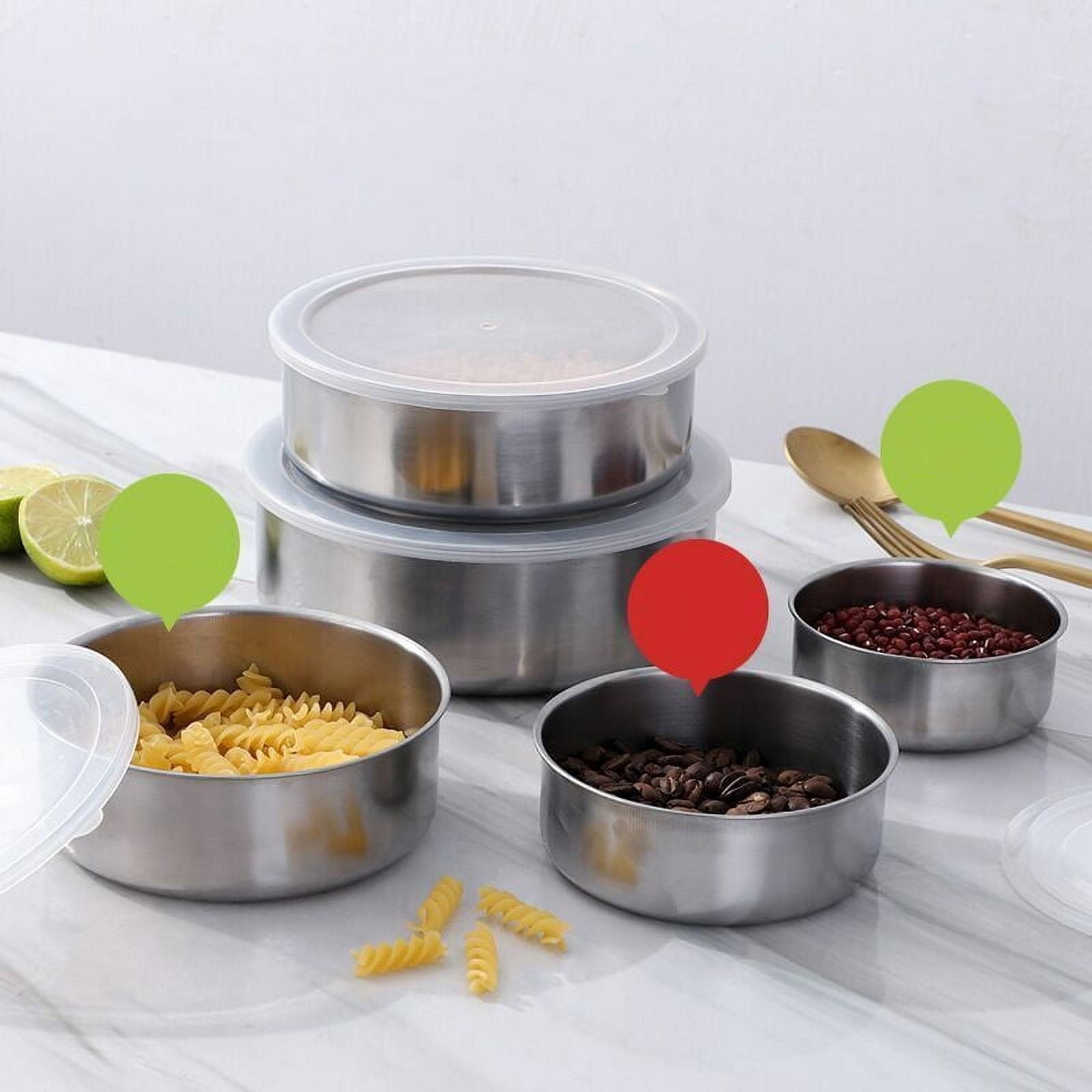 5 PCS Stainless Steel Food Container Sealed Crisper Storage Lunch Box ...