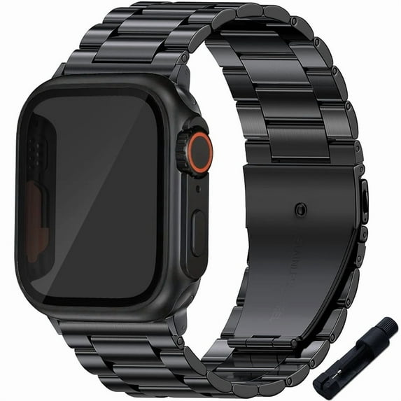 5 PCS Stainless Steel Strap Ultra case compatible with Apple Watch Band ...