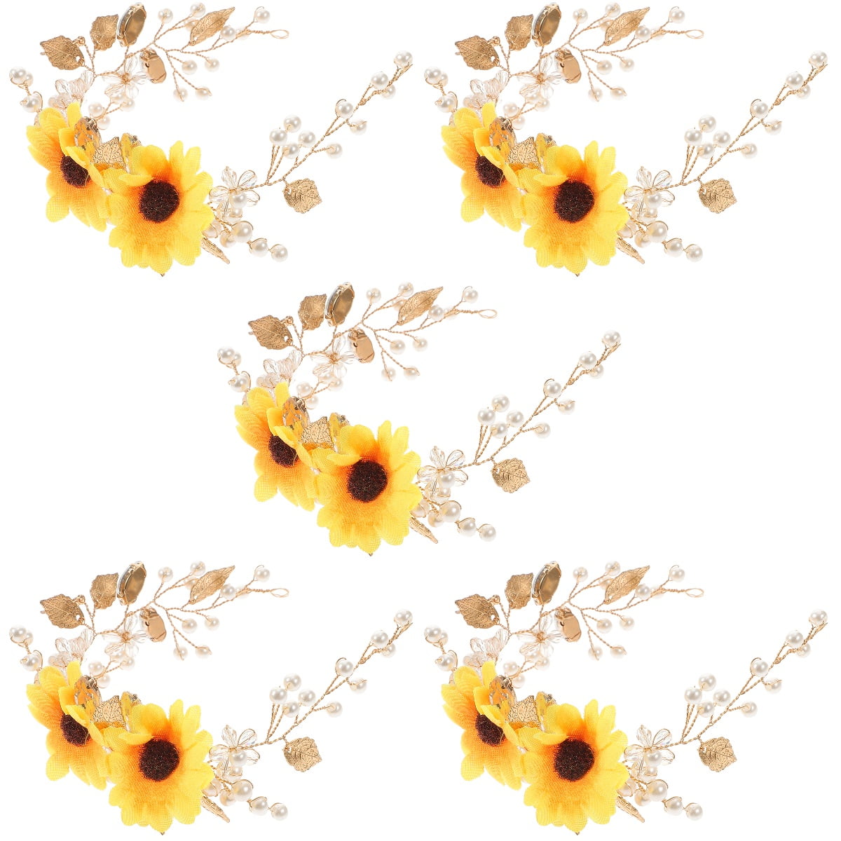 5 PCS Sun Flower Headband Bride Crown for Wedding Sunflower Tiaras Girl ...