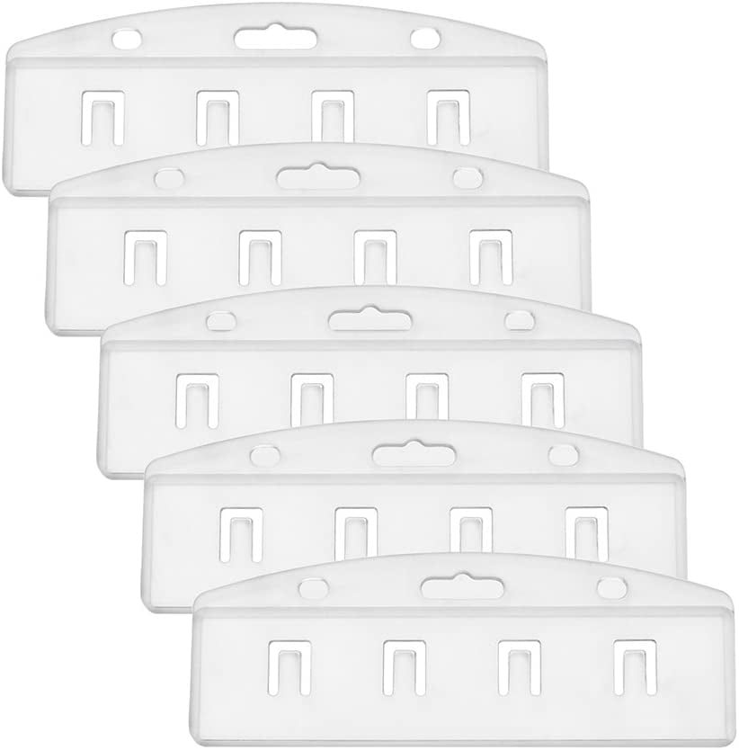 5 PCS Swipe Badge Holder Horizontal Half Card Frosted Rigid Clear ...