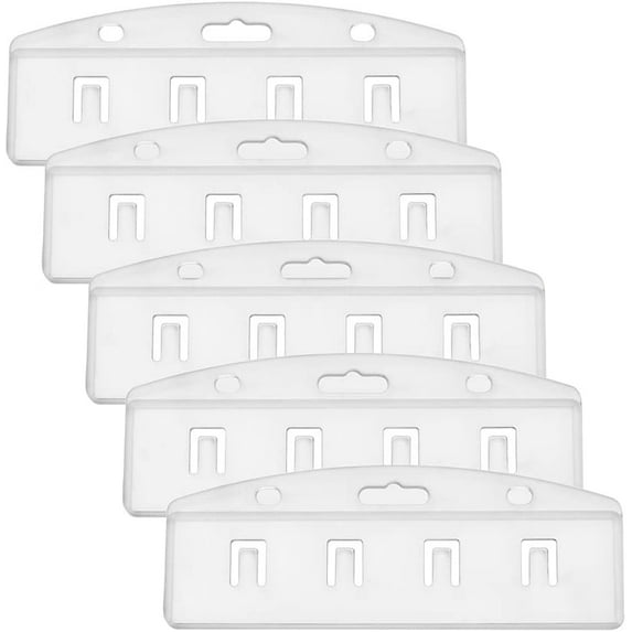 5 PCS Swipe Badge Holder Horizontal Half Card Frosted Rigid Clear ...