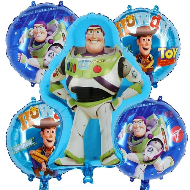 5 PCS Toy Story Balloons Birthday Party Balloon Buzz Lightyear Balloon ...