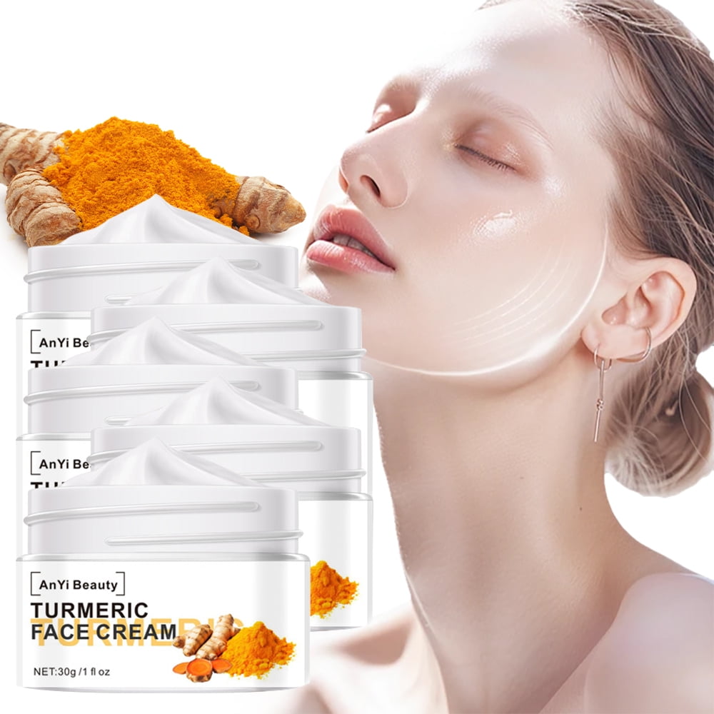 5 PCS Turmeric Face Cream,Turmeric Moisturizer for Face,Anti-Aging Face ...