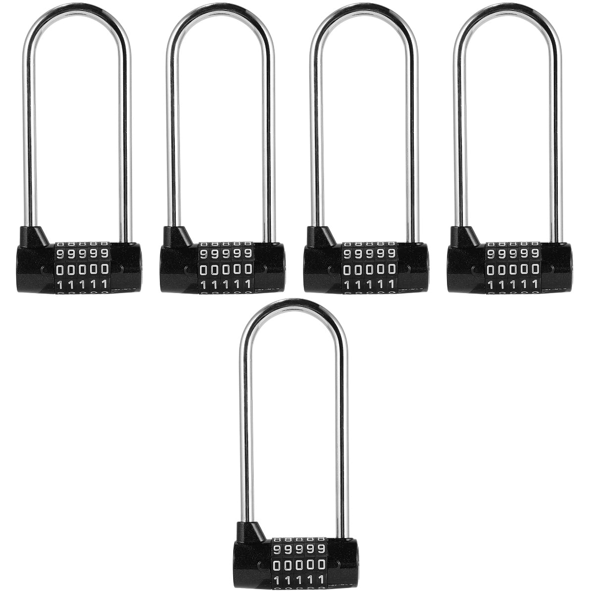 5 PCS U Shaped Lock Password Cabinet Hinges Key Door Knob Black ...