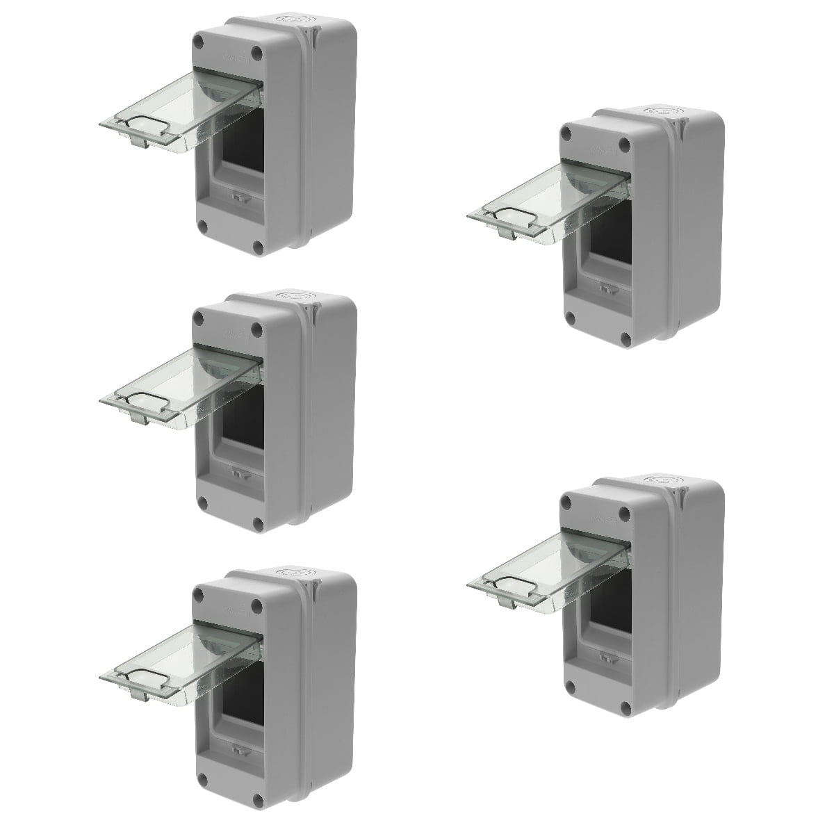 5 PCS Waterproof Cases Weatherproof Electrical Boxes 2 Way Distribution ...