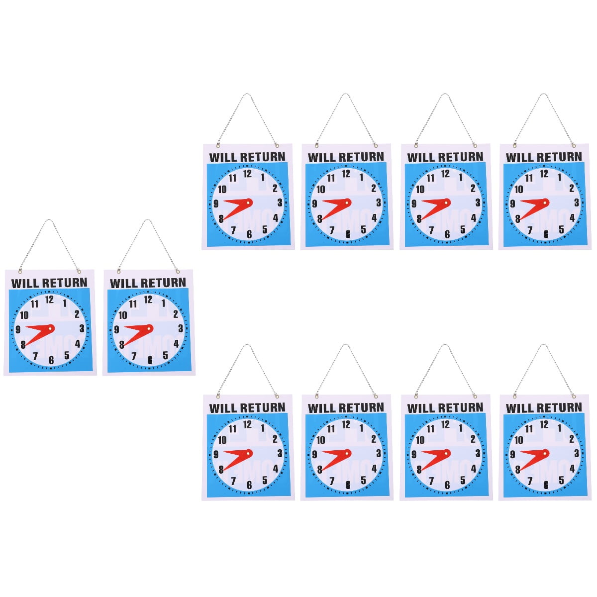 5 PCS Will Return Clock Open Sign Business Instruction Label Office ...