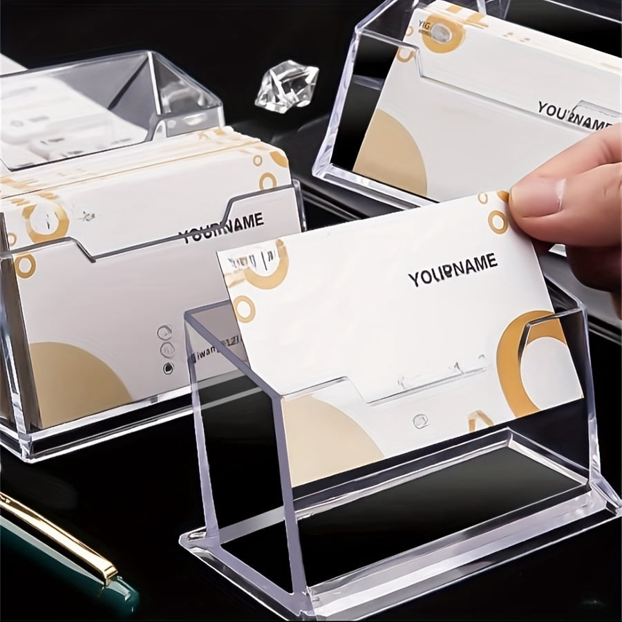 5 PCS transparent business card storage box, transparent acrylic ...