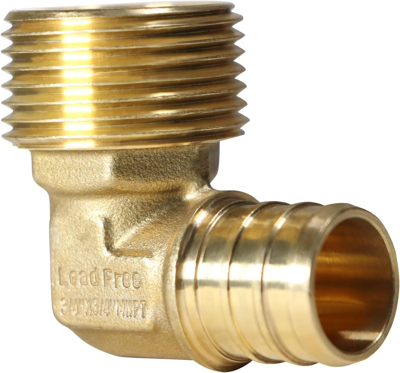 5 PIECES X MALE NPT THREADED ELBOW 90 DEGREE BRASS BARBED CRIMP - BRASS ...