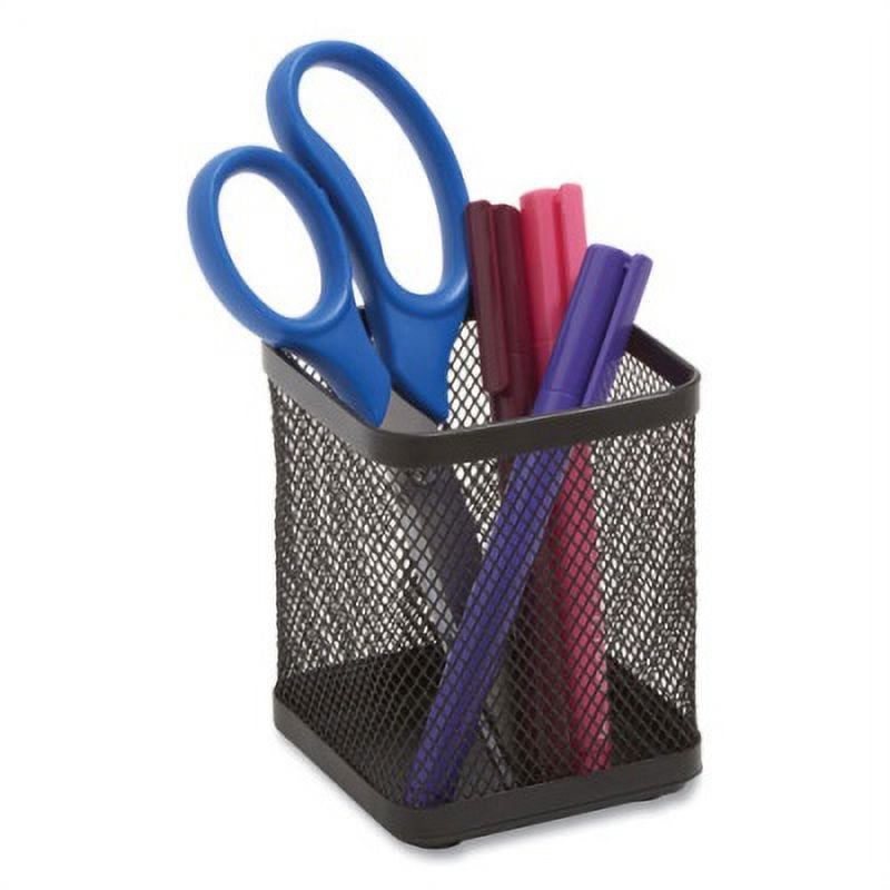 5 PK,TRU RED Wire Mesh Pencil Holder, 3.46 x 3.46 x 4.33, Black ...