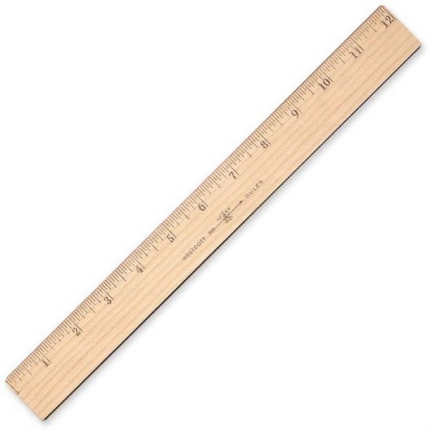 5 PK,Westcott Inches/Metric Wood Ruler (10375) - Walmart Business Supplies