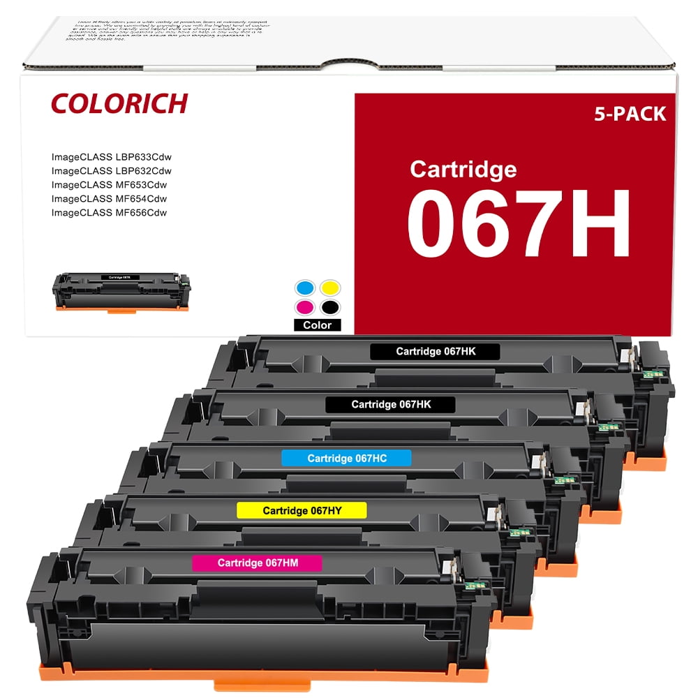 5-Pack 067H Toner Cartridge High Yield Compatible for Canon 067H 067 ...