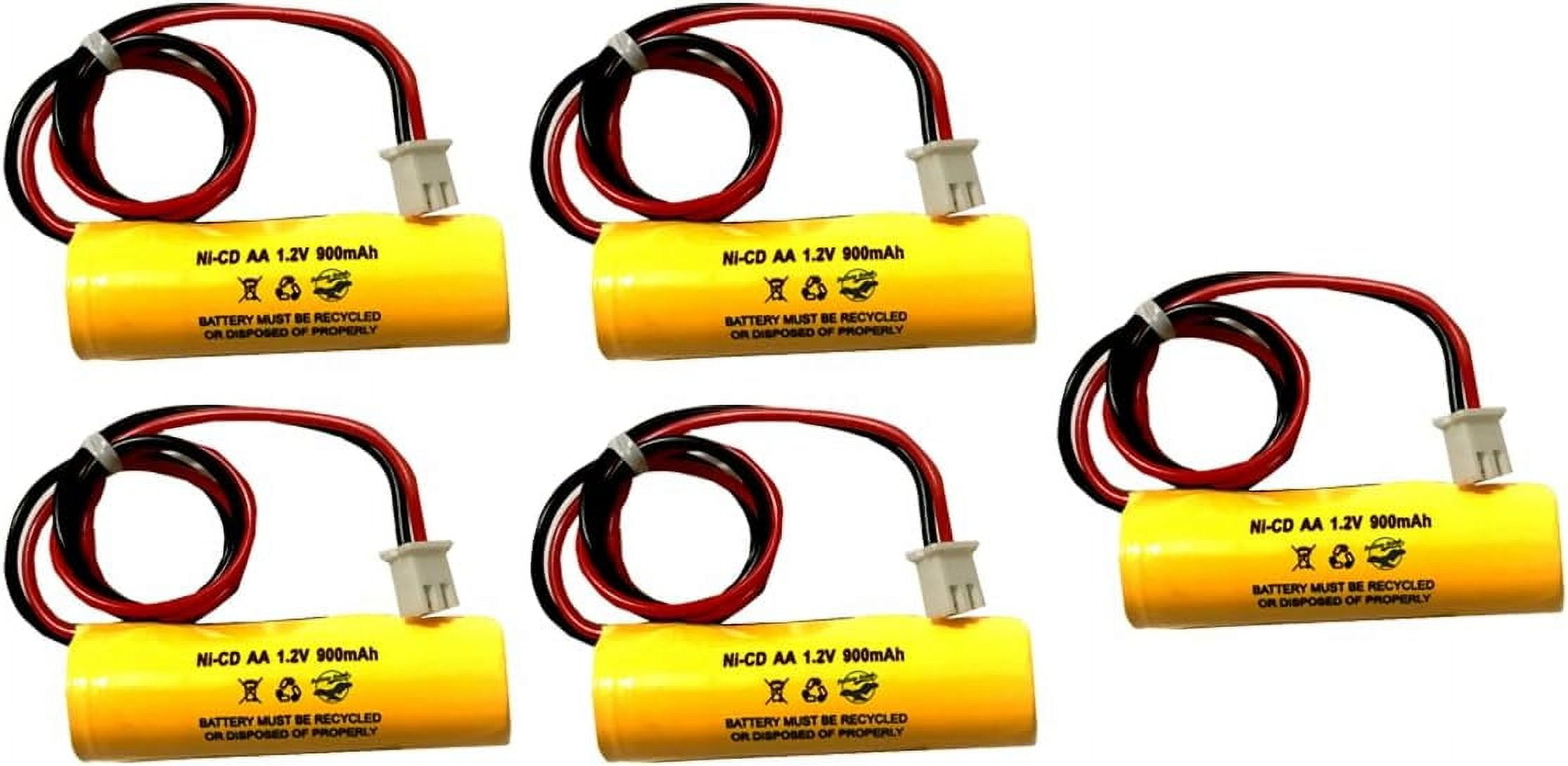 (5 Pack) 1.2v 900mAh Exit Sign Emergency Light NiCad Battery Replacement Unitech AA900mAh OSA268 ...