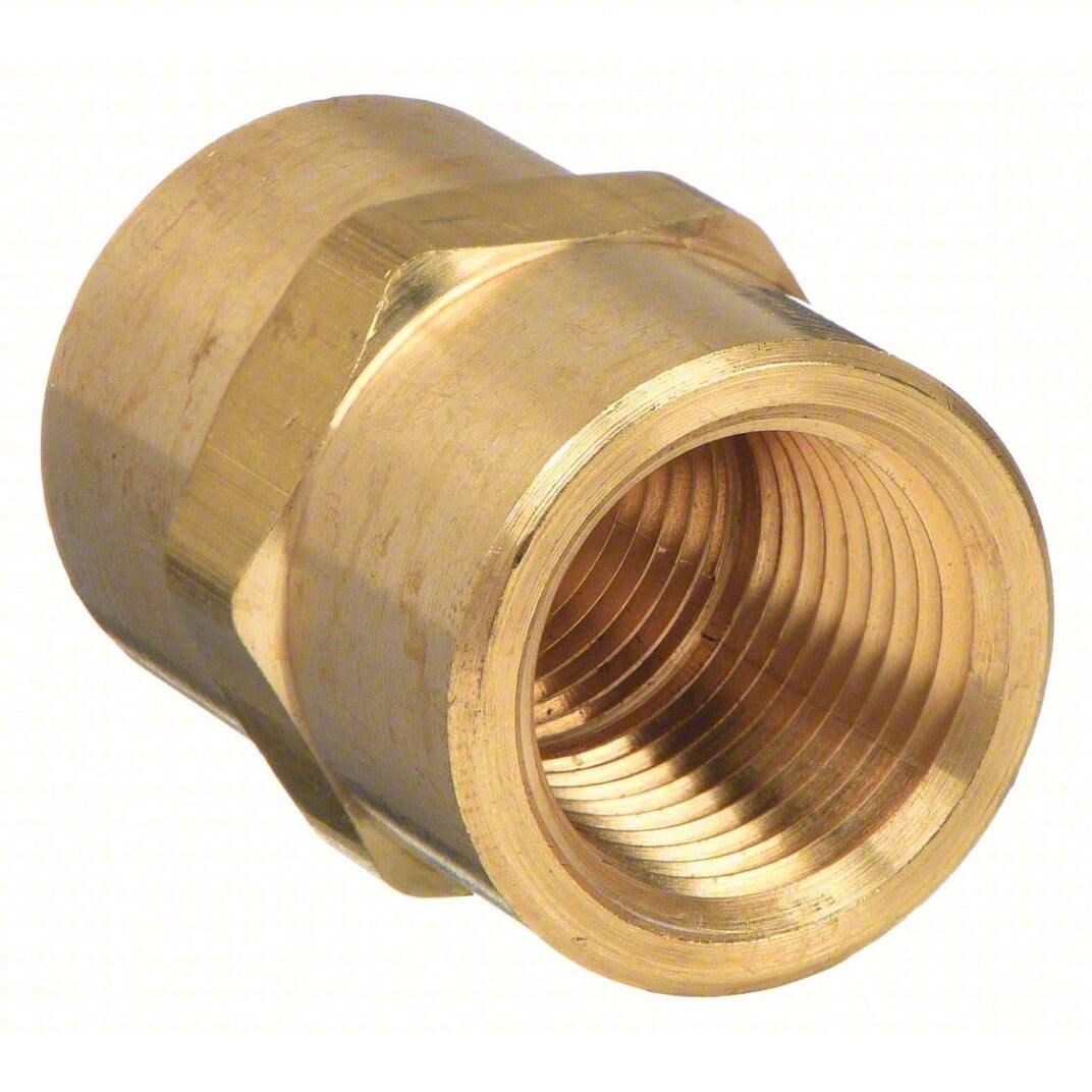 "5-Pack 1/4" NPT Female Hex Brass Coupling Fittings - Heavy Duty ...