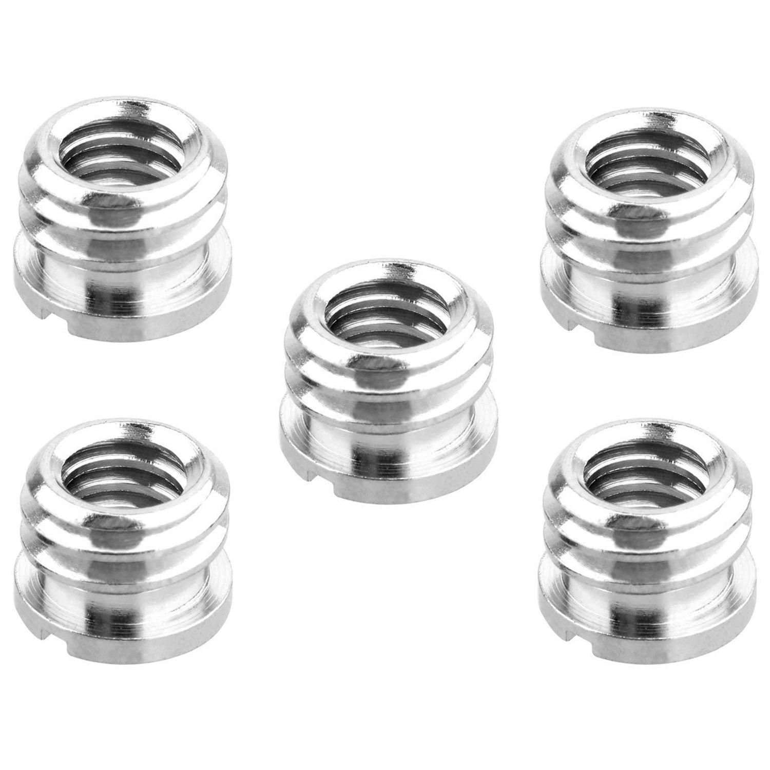 5 Pack 1/4 inch to 3/8 Convert Screw Standard Adapter Reducer Bushing ...