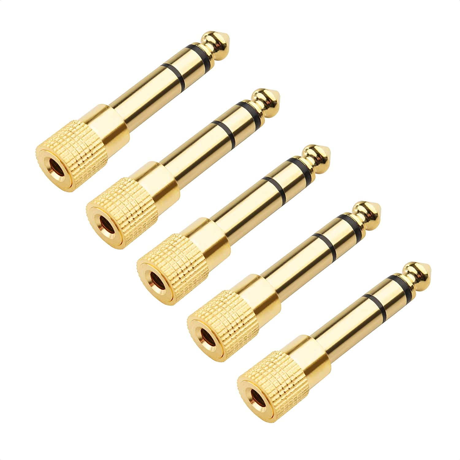 5-Pack 1/4 to 1/8 Headphone Adapter (3.5mm to 1/4 Adapter, 6.35mm to 3 ...