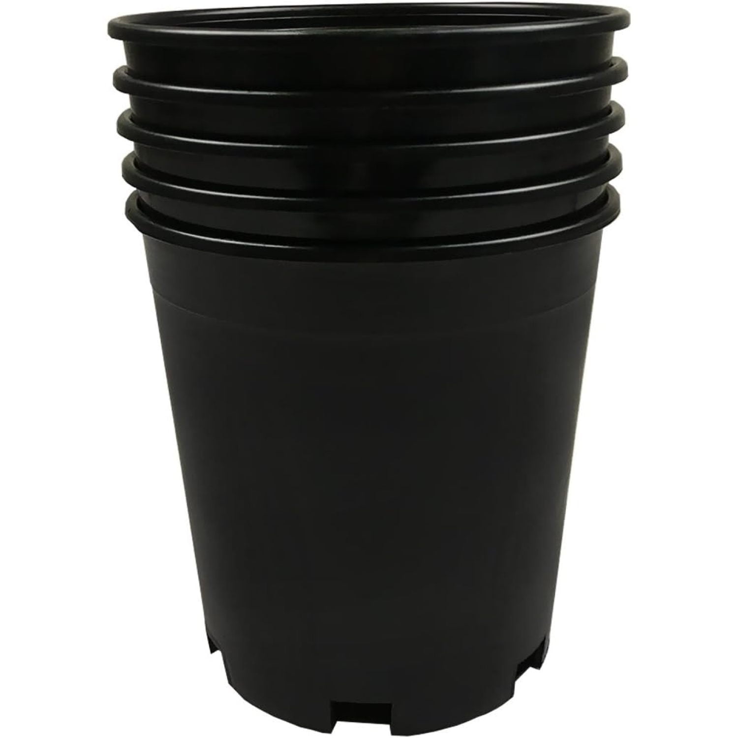 5-Pack 1 Gallon Premium Black Plastic Nursery Plant Container Garden ...