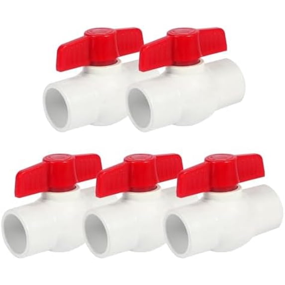 [5 Pack] 1' PVC Ball Valves, PVC Valves Ball Valve Water Shut Off ...