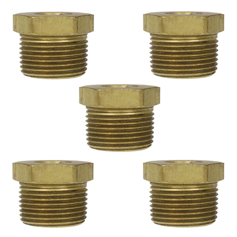 5 Pack 1 X 3 8 Male Nptf X Female Nptf Hex Bushing Reducer Brass Pipe