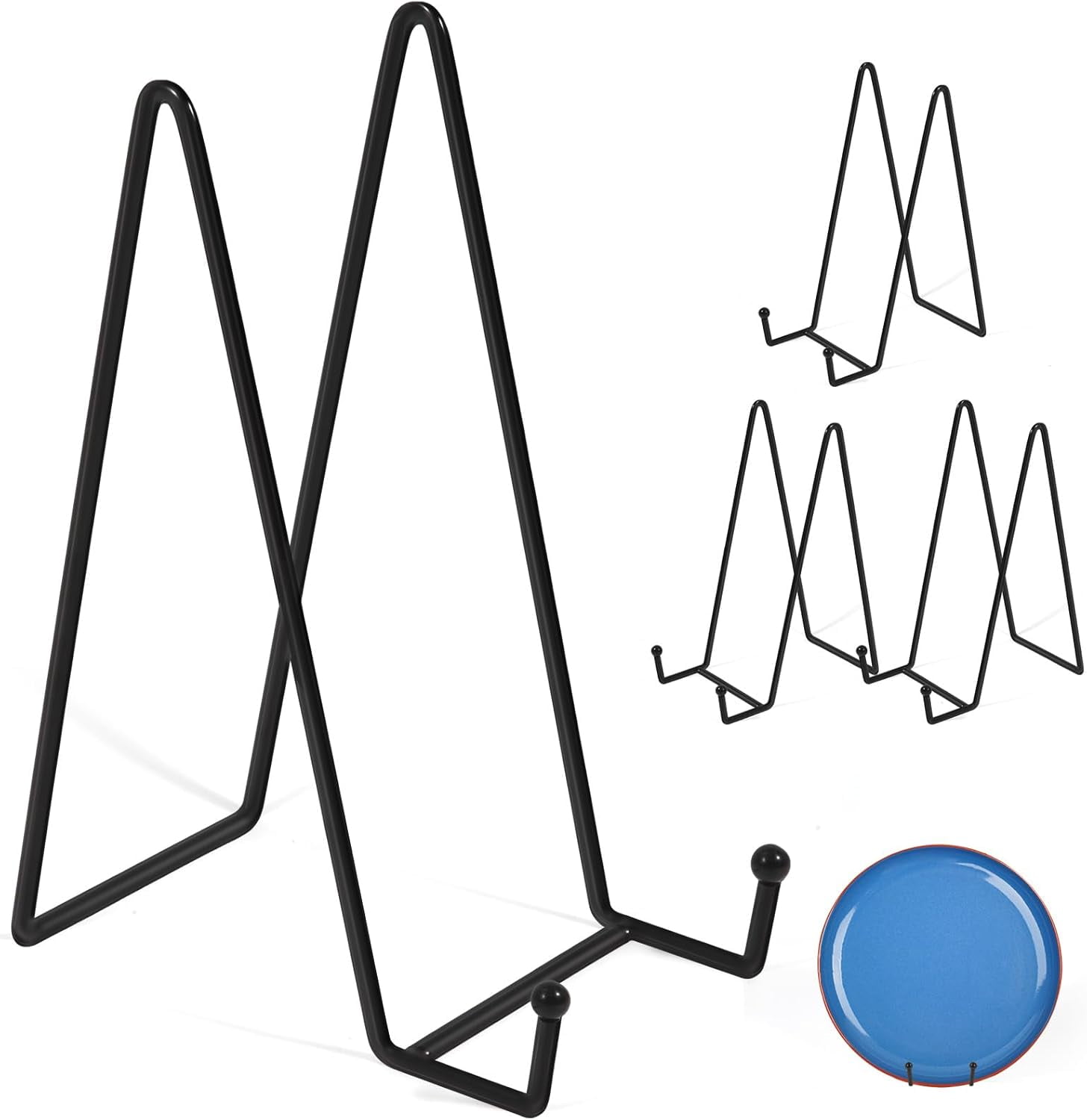 5 Pack 10.3 Inch Black Plate Stands Picture Easels for Display Large ...