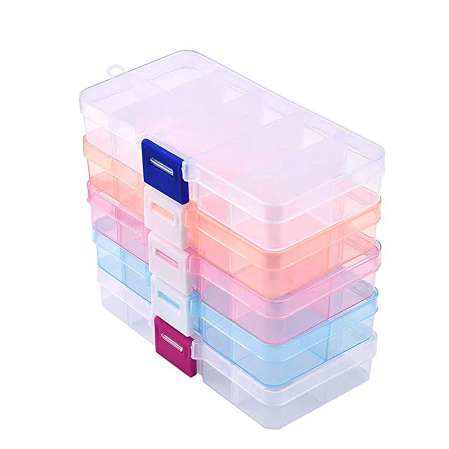 5 Pack 10 Grids Jewelry Organizer, Jewelry Box Travel Bead Organizers ...