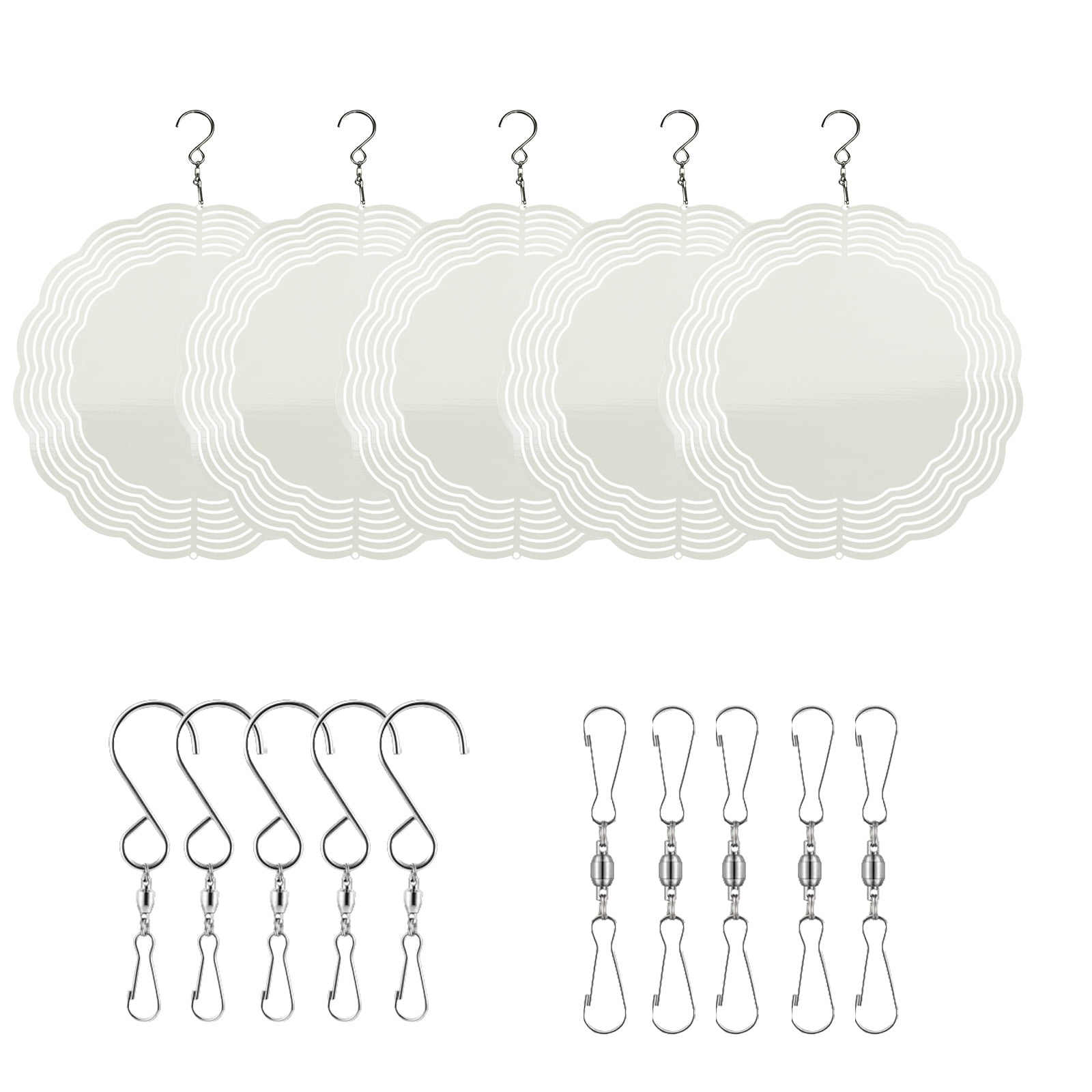 5 Pack 10 Inch Sublimation Wind Spinner Blanks, 15 pcs Wind Spinner ...