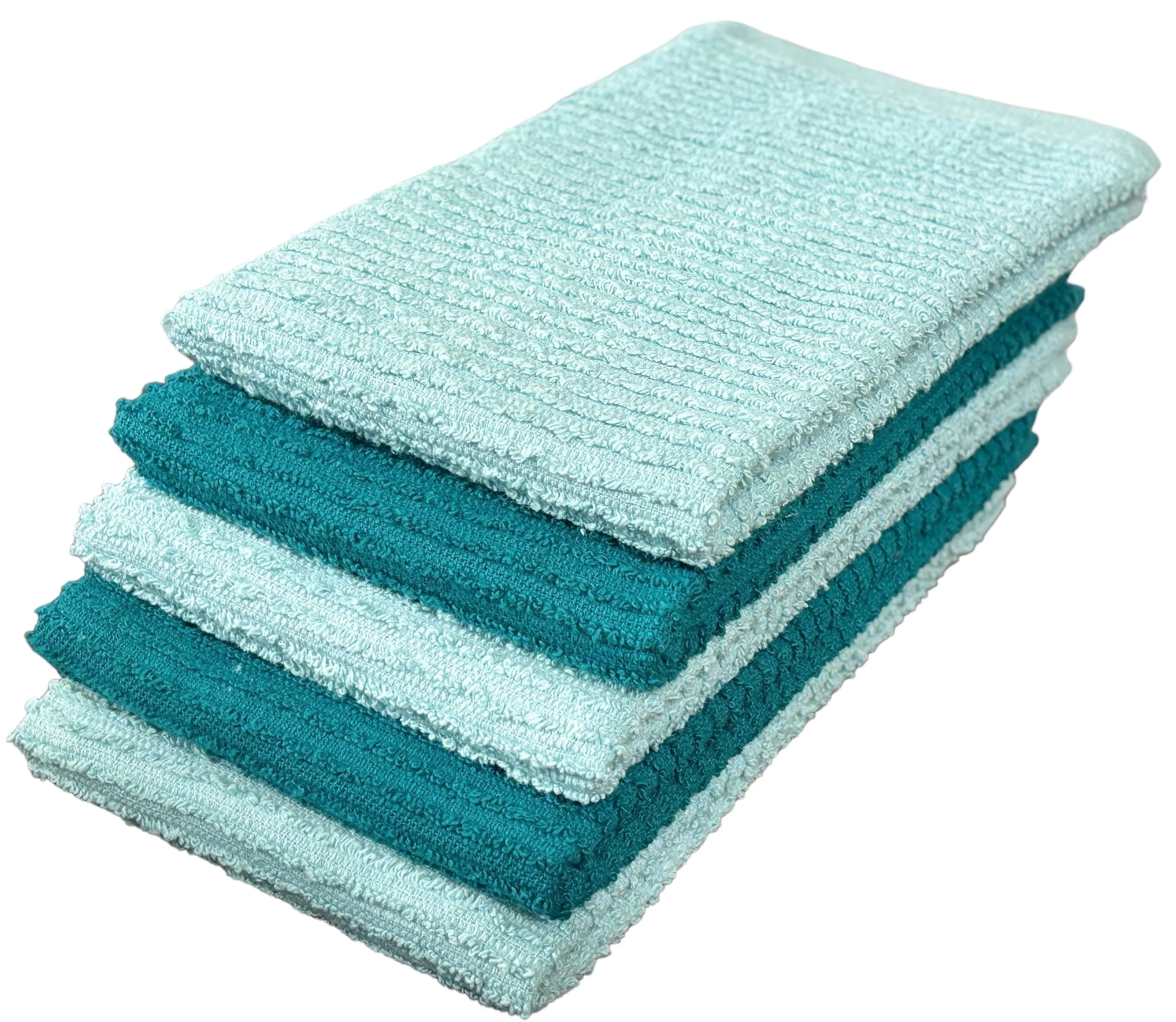 5 Pack, 100% Cotton Ribbed Terry Bar Mop for Kitchen, Highly Absorbent ...