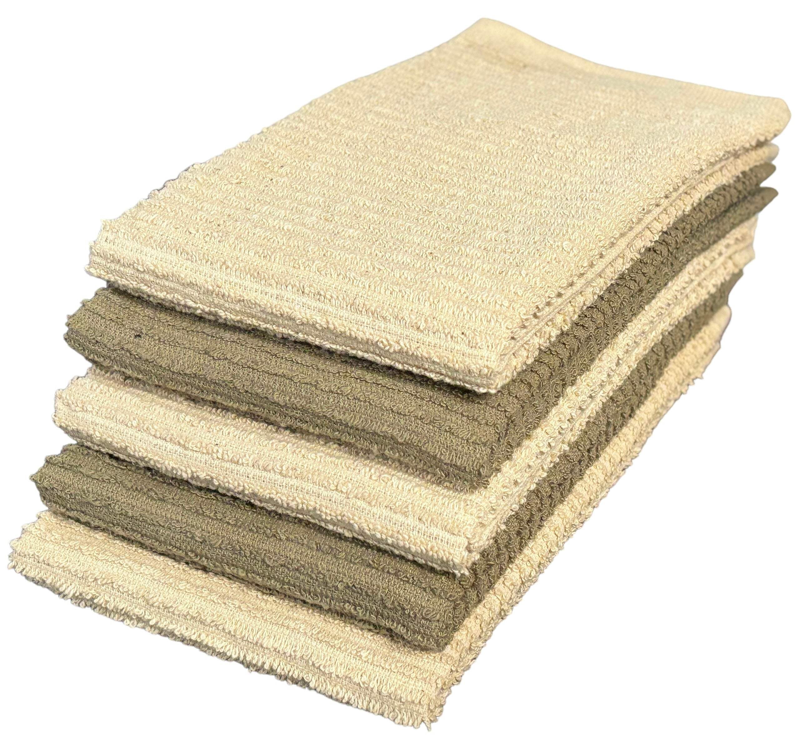 5 Pack, 100% Cotton Ribbed Terry Bar Mop for Kitchen, Highly Absorbent ...