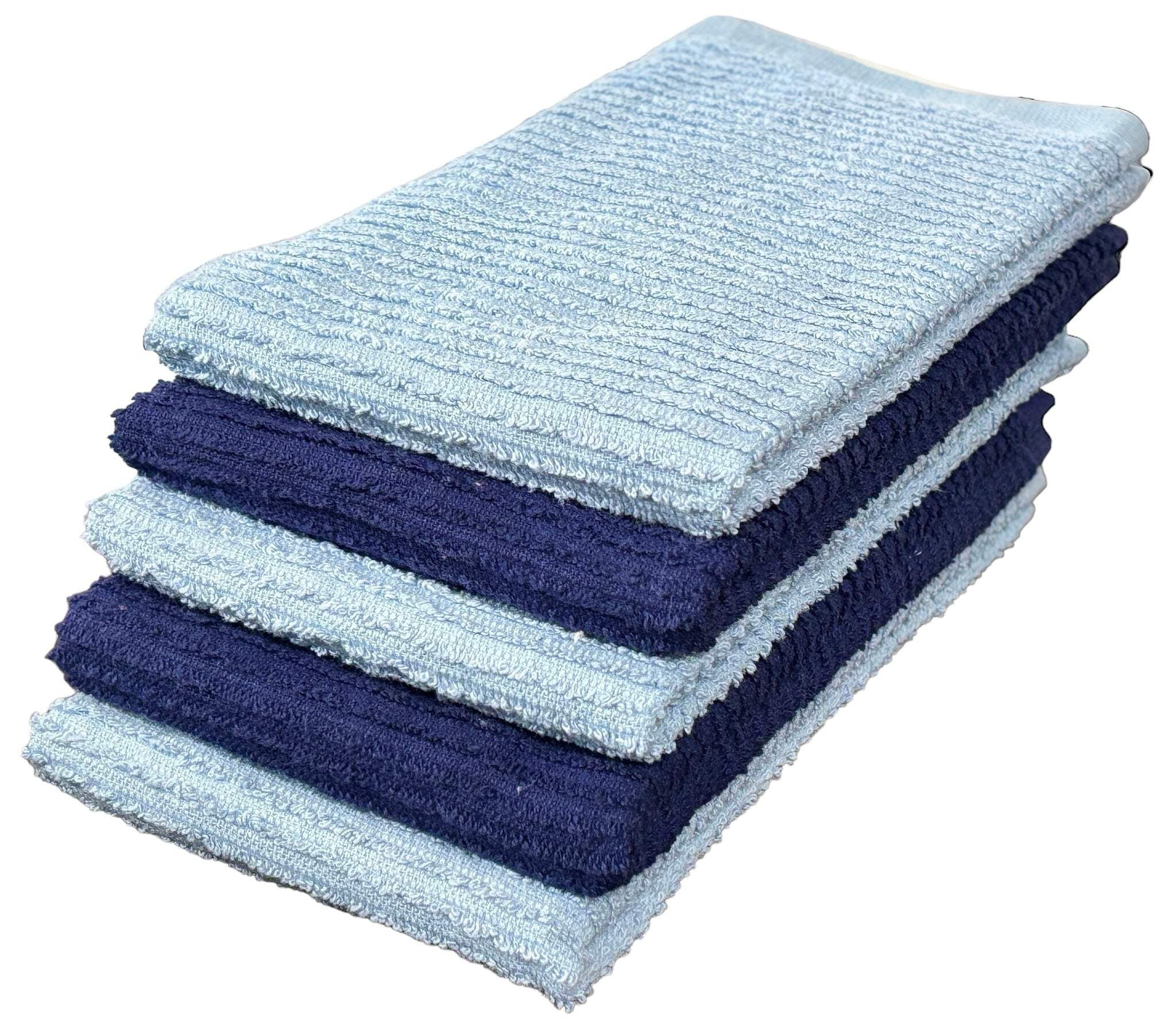 5 Pack, 100% Cotton Ribbed Terry Bar Mop for Kitchen, Highly Absorbent ...