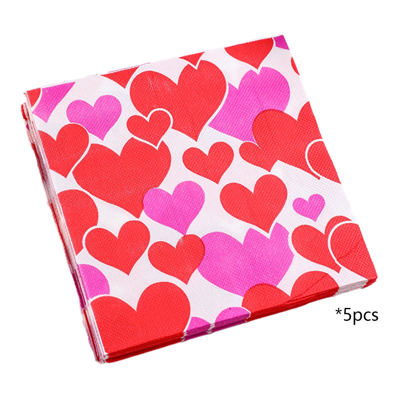 5 Pack Of 100 Sheets Valentines Day Paper Napkins Disposable Patterns ...