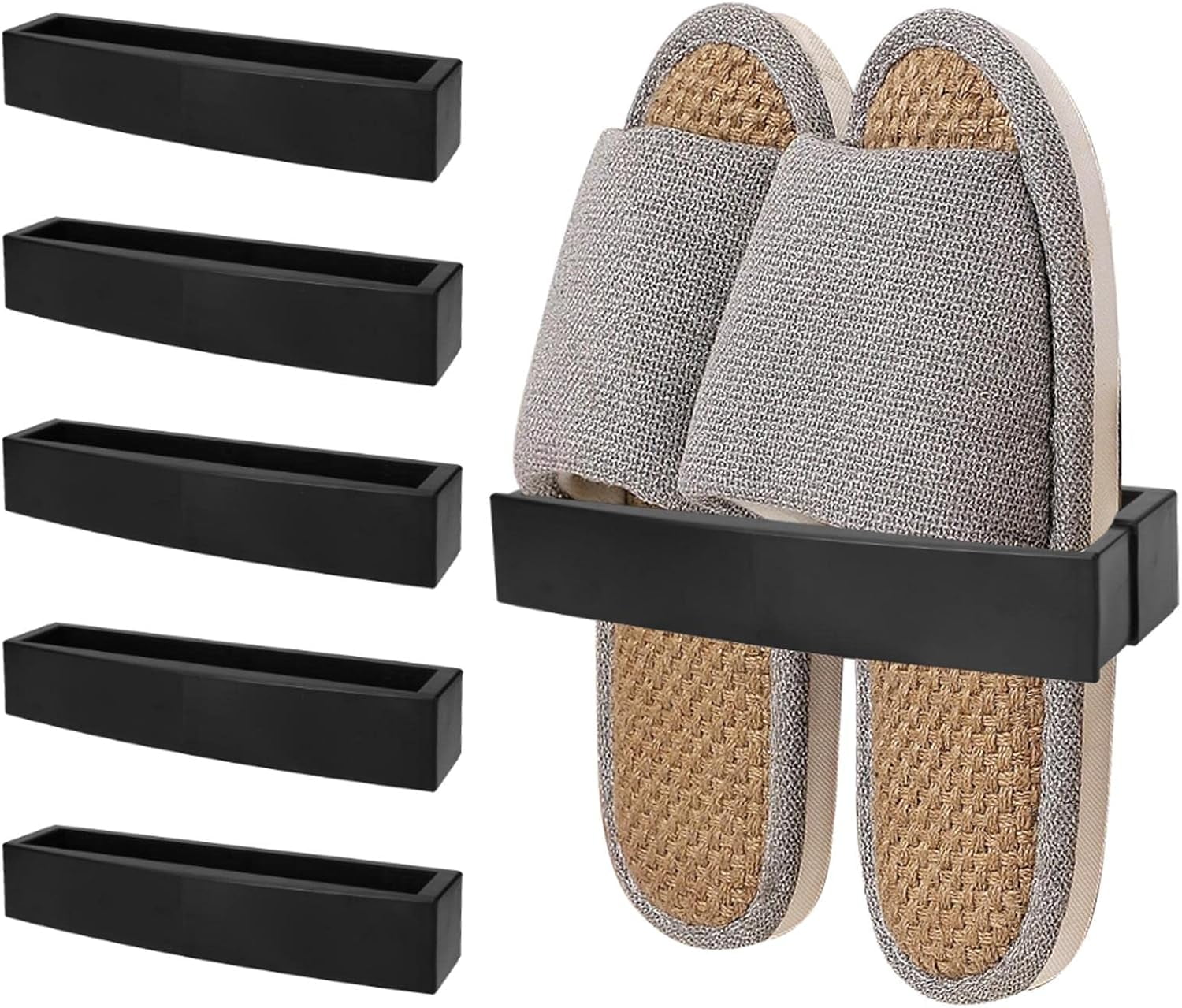 5 Pack 11L × 3.5W Wall Mounted Shoes Rack Adjustable ABS Wall Shoe Rack ...