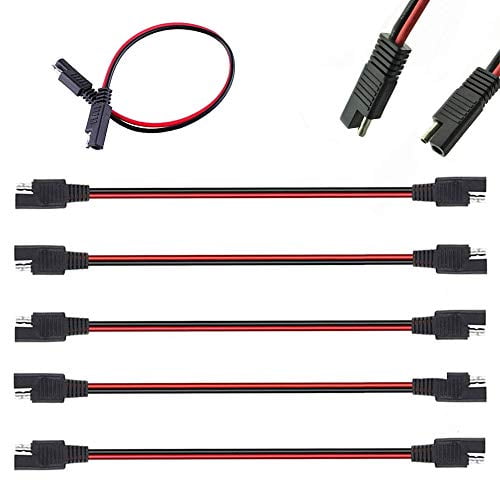 5 Pack 12" 12 Gauge 2 Pin Quick Disconnect Audiopipe Polarized Wire ...