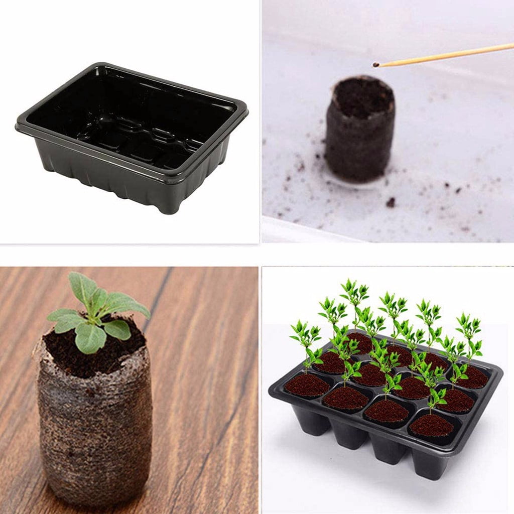 5 Pack 12 Cells Nursery Pots Seeds Starter Tray Insert Growing Box for ...