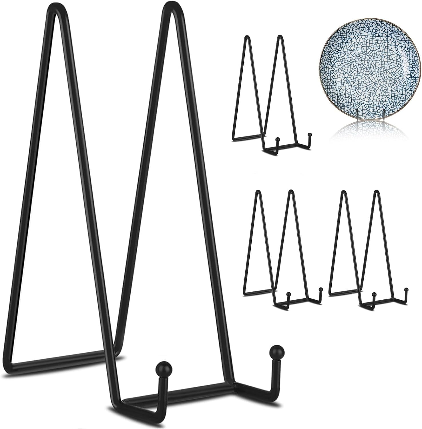 5 Pack 12 Inch Black Picture Stands Plate Stands for Display Large for ...