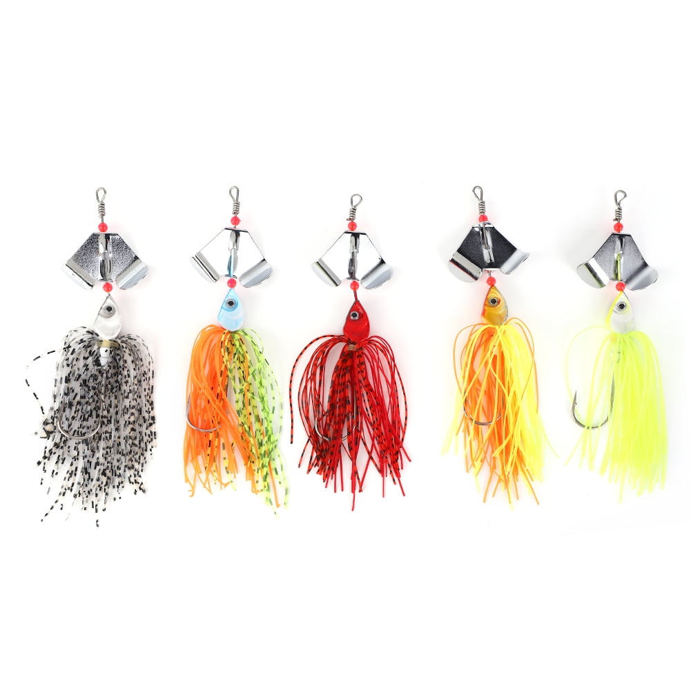 5-Pack 13cm 16g Rotating Sequin Jigs with Bottom Beards - Fishing Lures ...