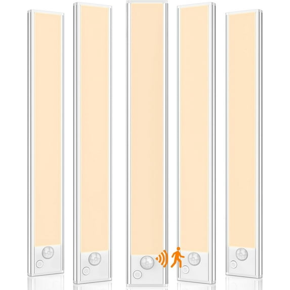 5-Pack 14in Under Cabinet Lighting, Upgraded 3200mAh Rechargeable Under ...