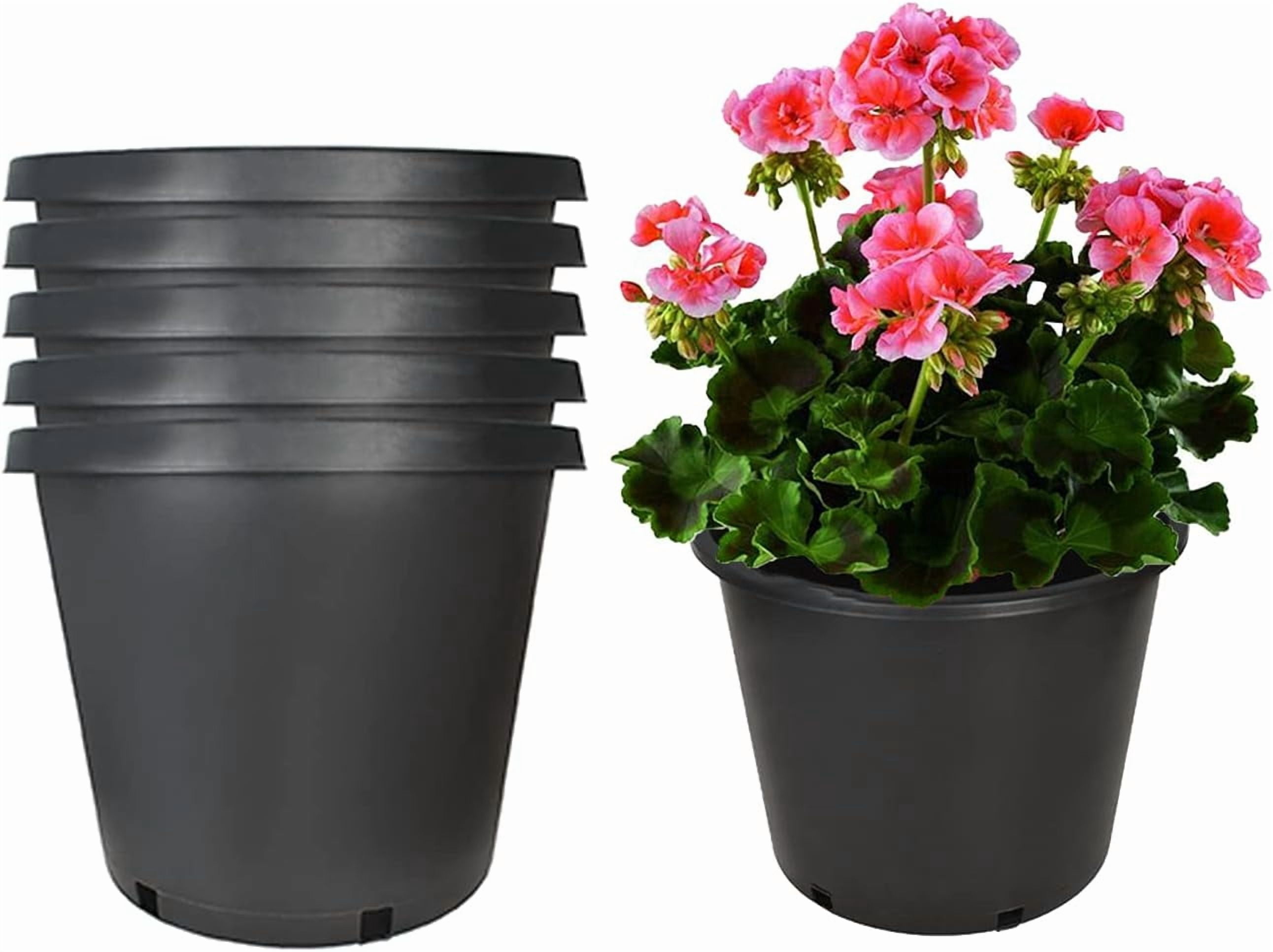5-Pack 15 Gallon Round Premium Nursery Pot Flower Seedling Container ...