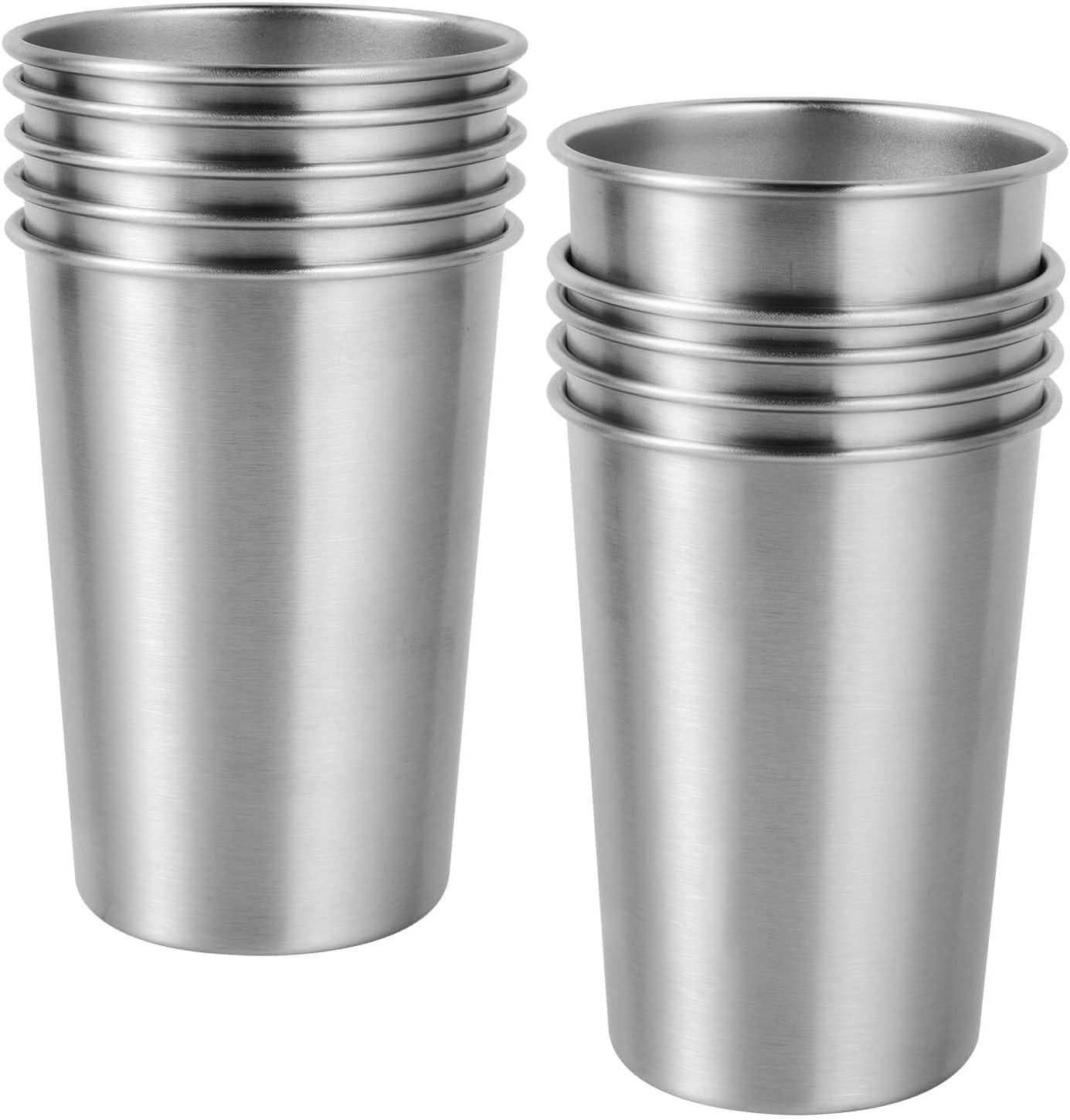 5 Pack 16 Ounce Stainless Steel Pint Cups Shatterproof Cup Tumblers ...