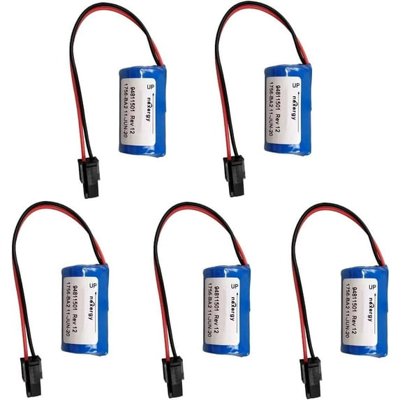 (5 Pack) 1756-BA2 PLC Controller Battery BR2/3A-AB 94811501 Battery for ...