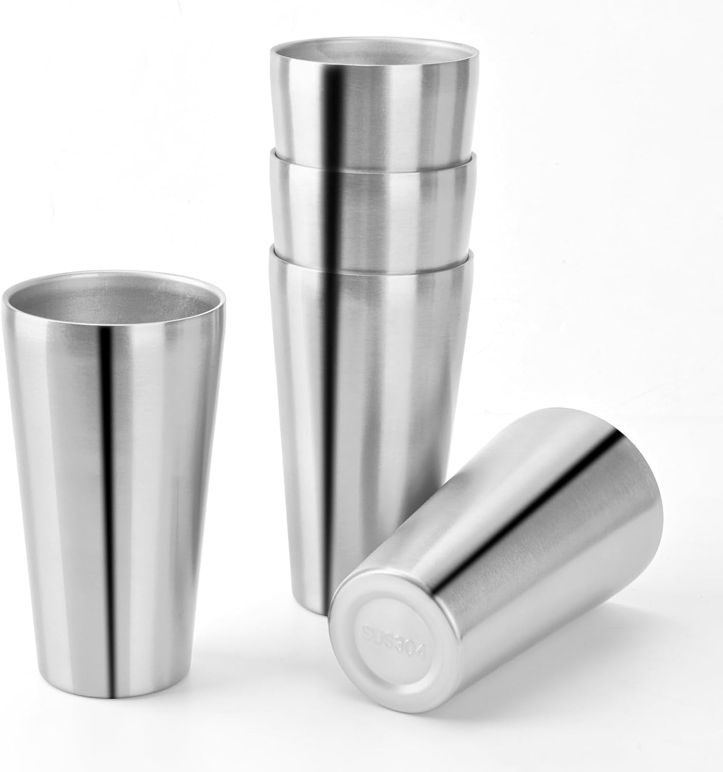5 Pack 18.6oz Stainless Steel Insulated Cup, Double Wall Vacuum Small ...