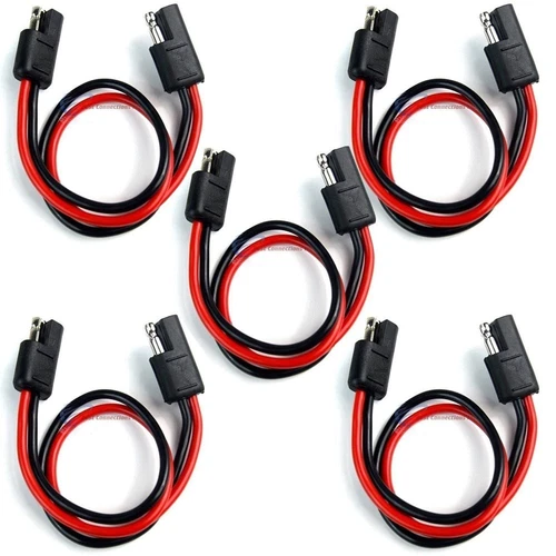 5 Pack 2 Pin 12" 14 Gauge Heavy Duty Quick Disconnect Power Cord Cable ...