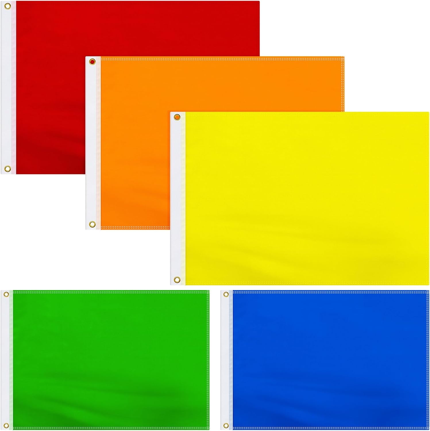 5 Pack 2 x 3 ft Solid Color Flags Multicolor Flags Set Pure Color DIY ...