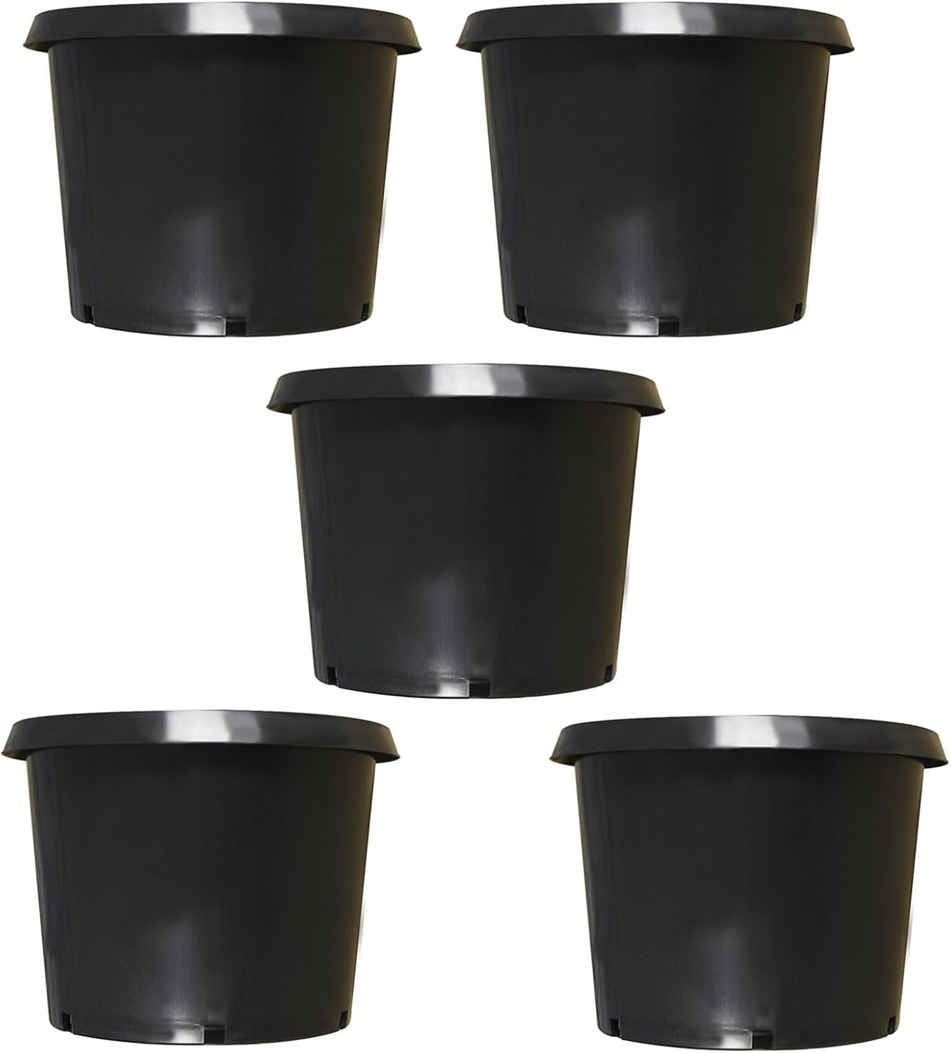5 Pack 20 Gallon Square Black Premium Nursery Pots Flower Seedling ...