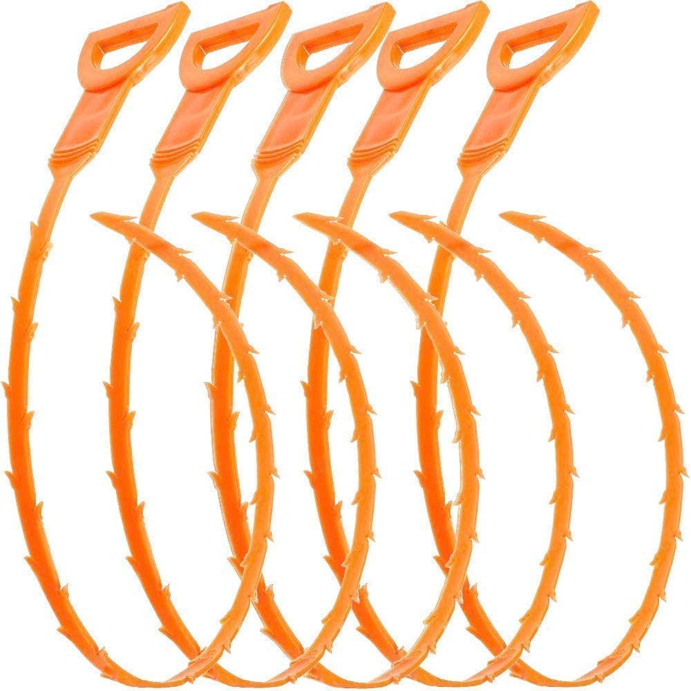 5 Pack 20 Inch Drain Snake Drain Hair Cather Drain Clean Tool ...