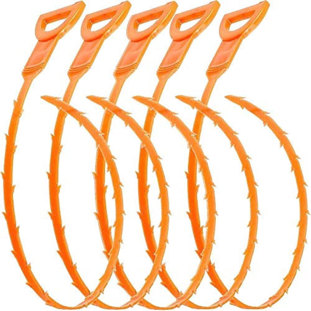 5 Pack 20 Inch Drain Snake Drain Hair Cather Drain Clean Tool ...